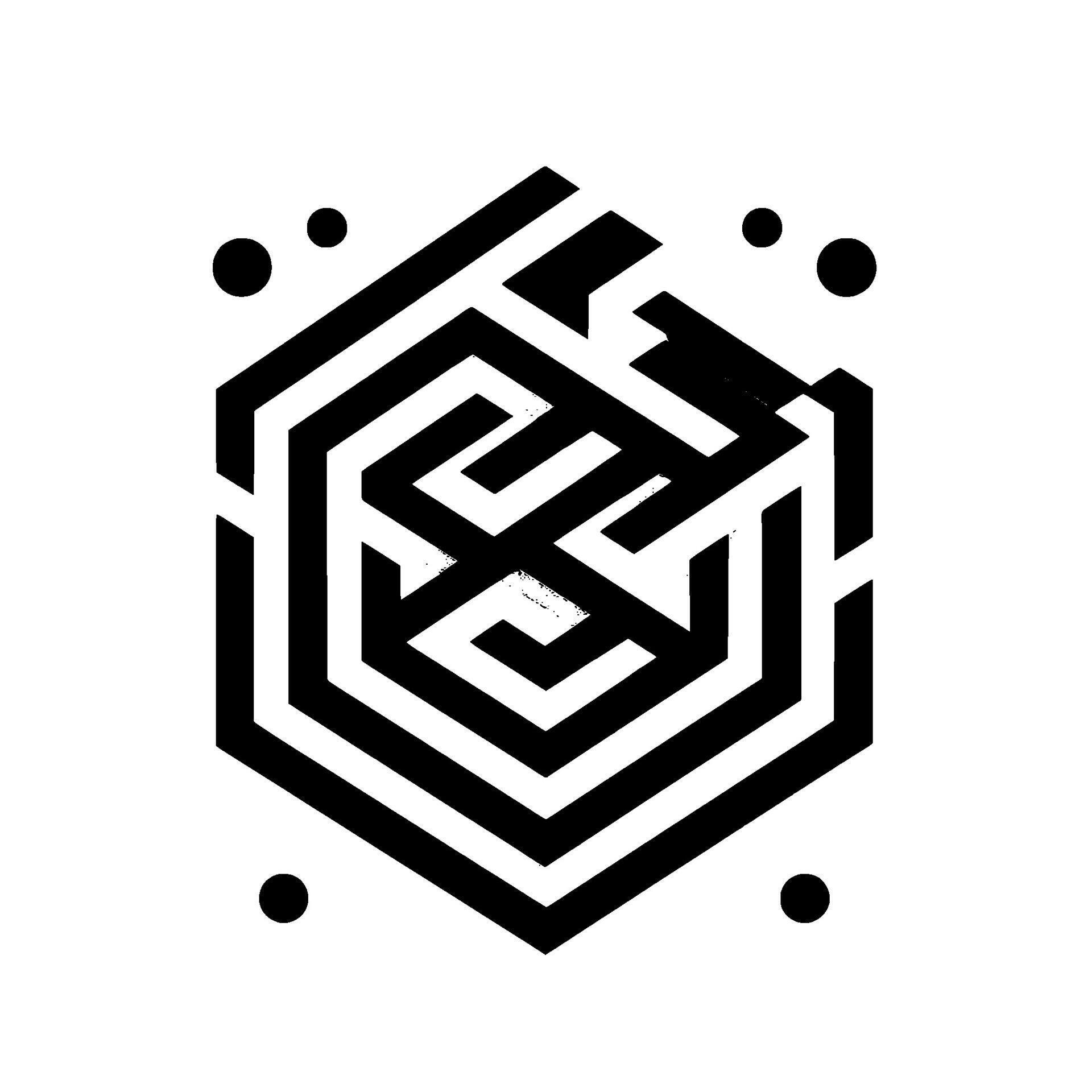 Isometric Hexagon Maze with Shadow Dots on White Abstract Geometric ...