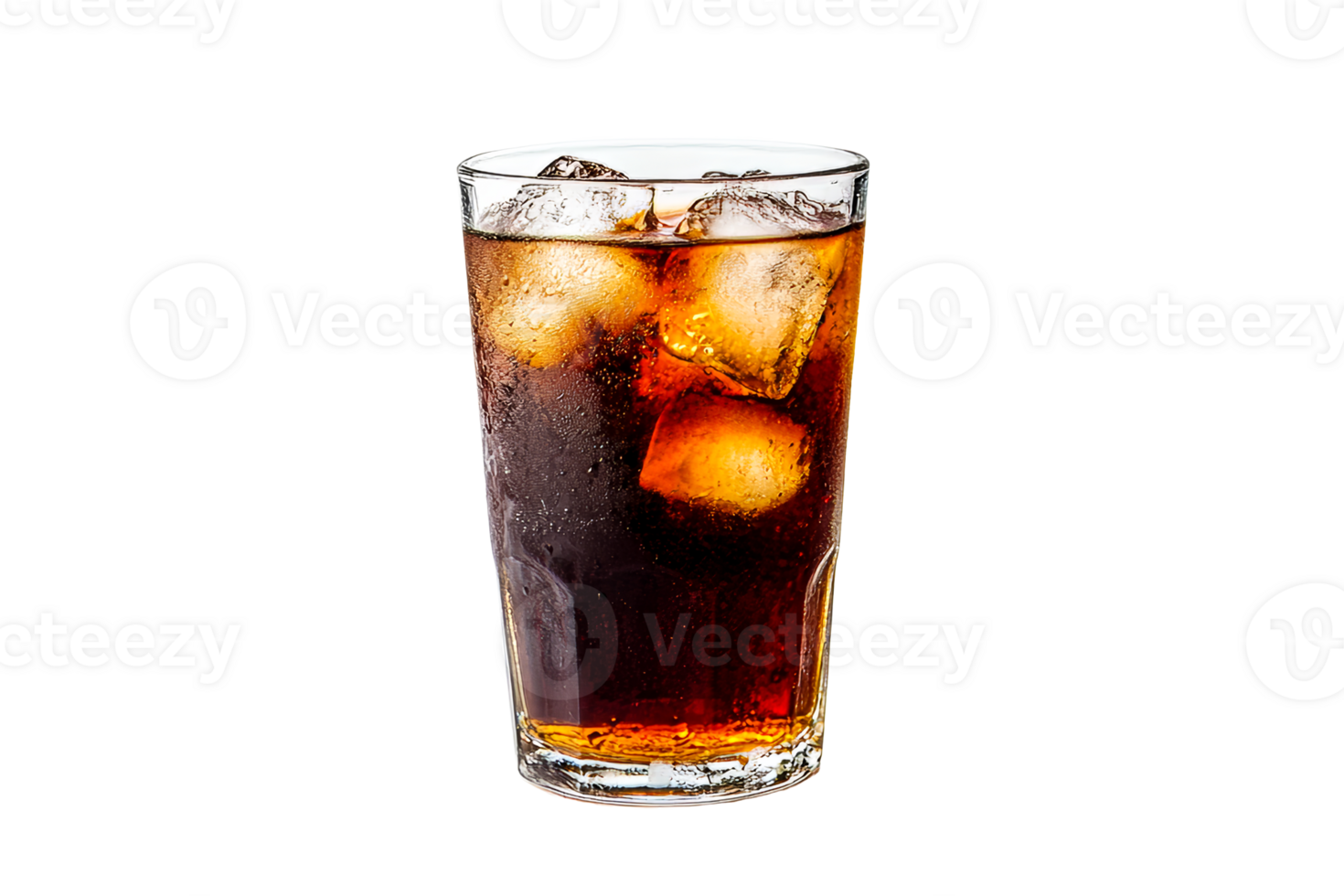 Refreshing cola with ice cubes in glass, isolated, cut out transparent 58987411 PNG