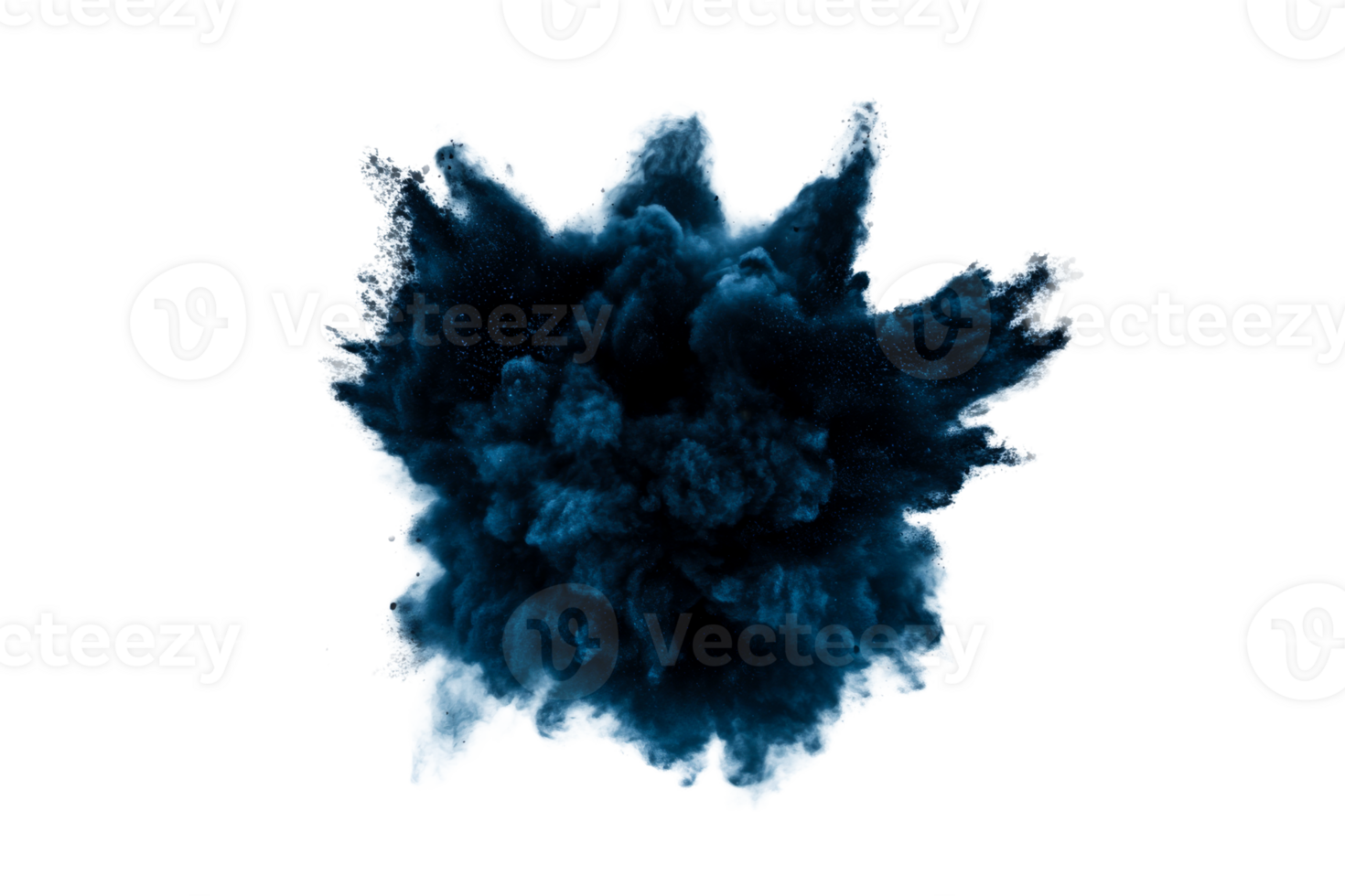 Explosion of blue dust cloud on black background, cut out transparent 58987569 PNG