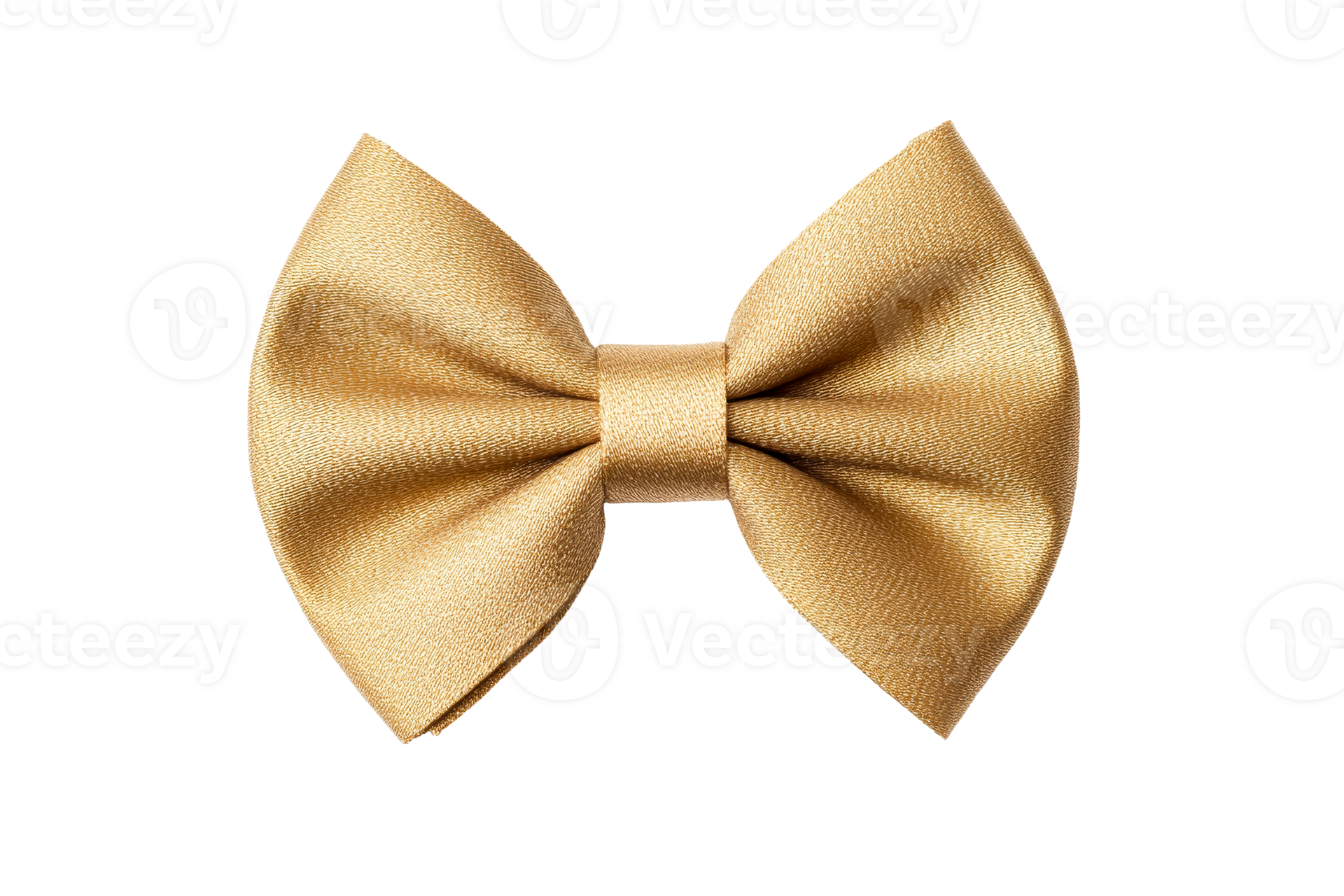 Golden bow tie in the center on black background, cut out transparent ...