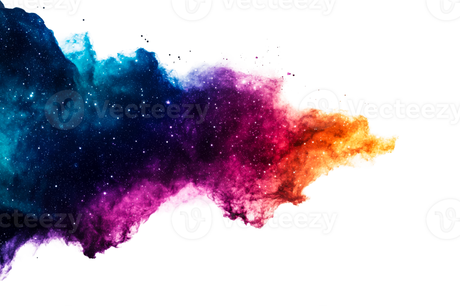 Colorful cosmic dust cloud against black background, cut out transparent 58988323 PNG