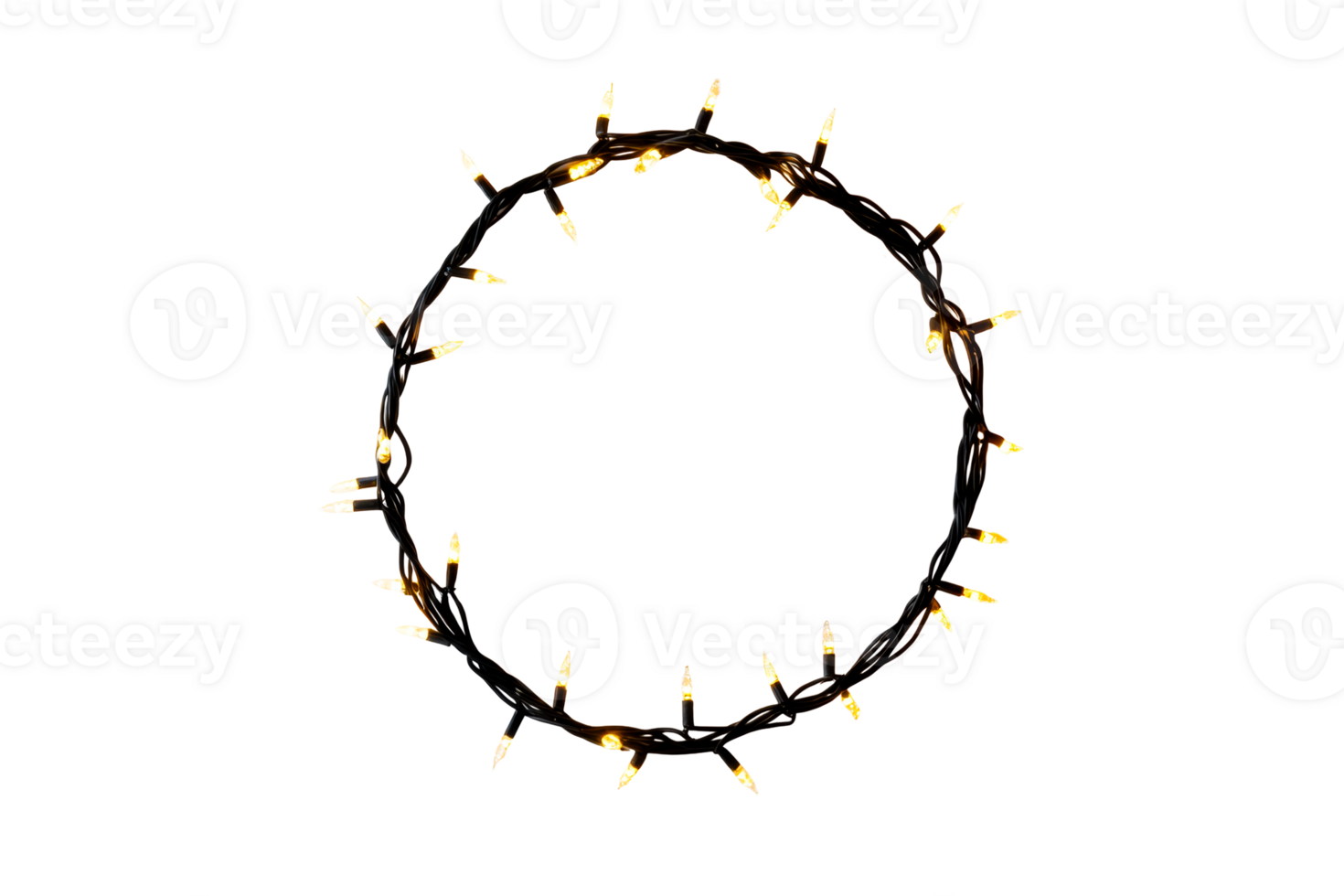 Twinkling string lights in circular arrangement 58989247 PNG