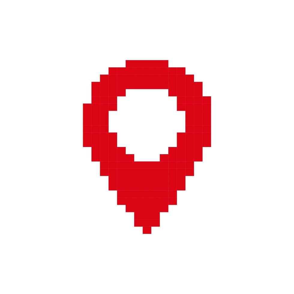 Red Pixelated Map Pin Icon Symbolizes Location Marking And Navigation In Digital Applications