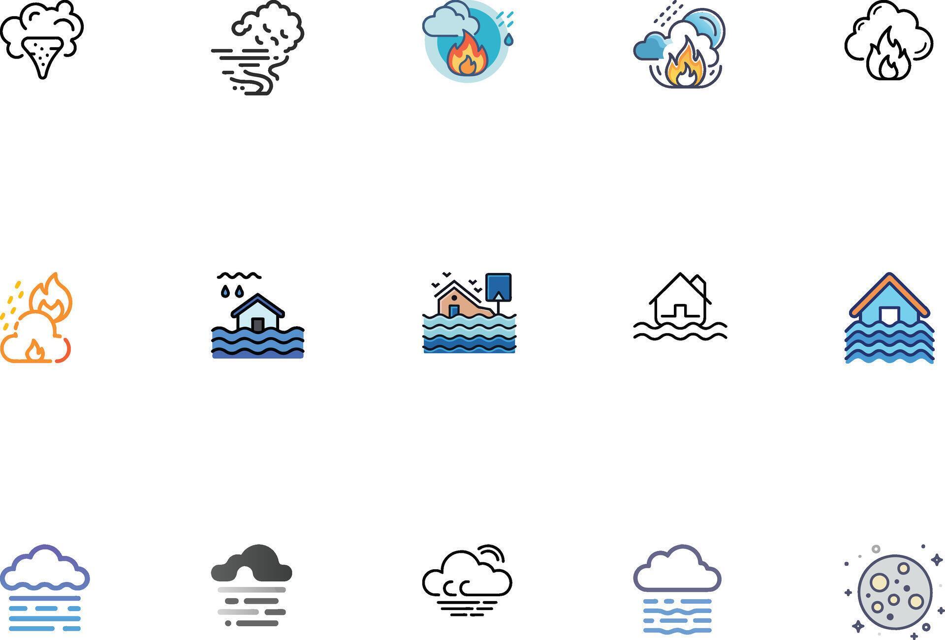 A Unique Atmospheric Visuals Collection Weather Icon Bundle 59017822 Vector Art at Vecteezy