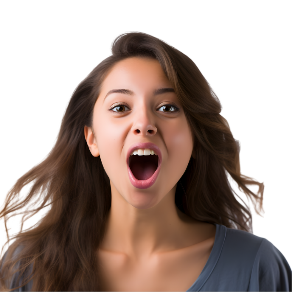 Playful young woman sticking out her tongue in a fun lifestyle moment urban setting portrait ...