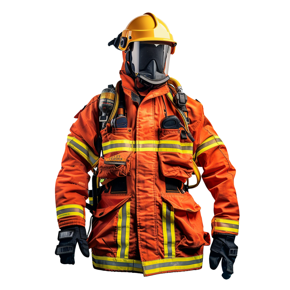 Professional Firefighter in Full Protective Gear and Equipment 59039880 PNG