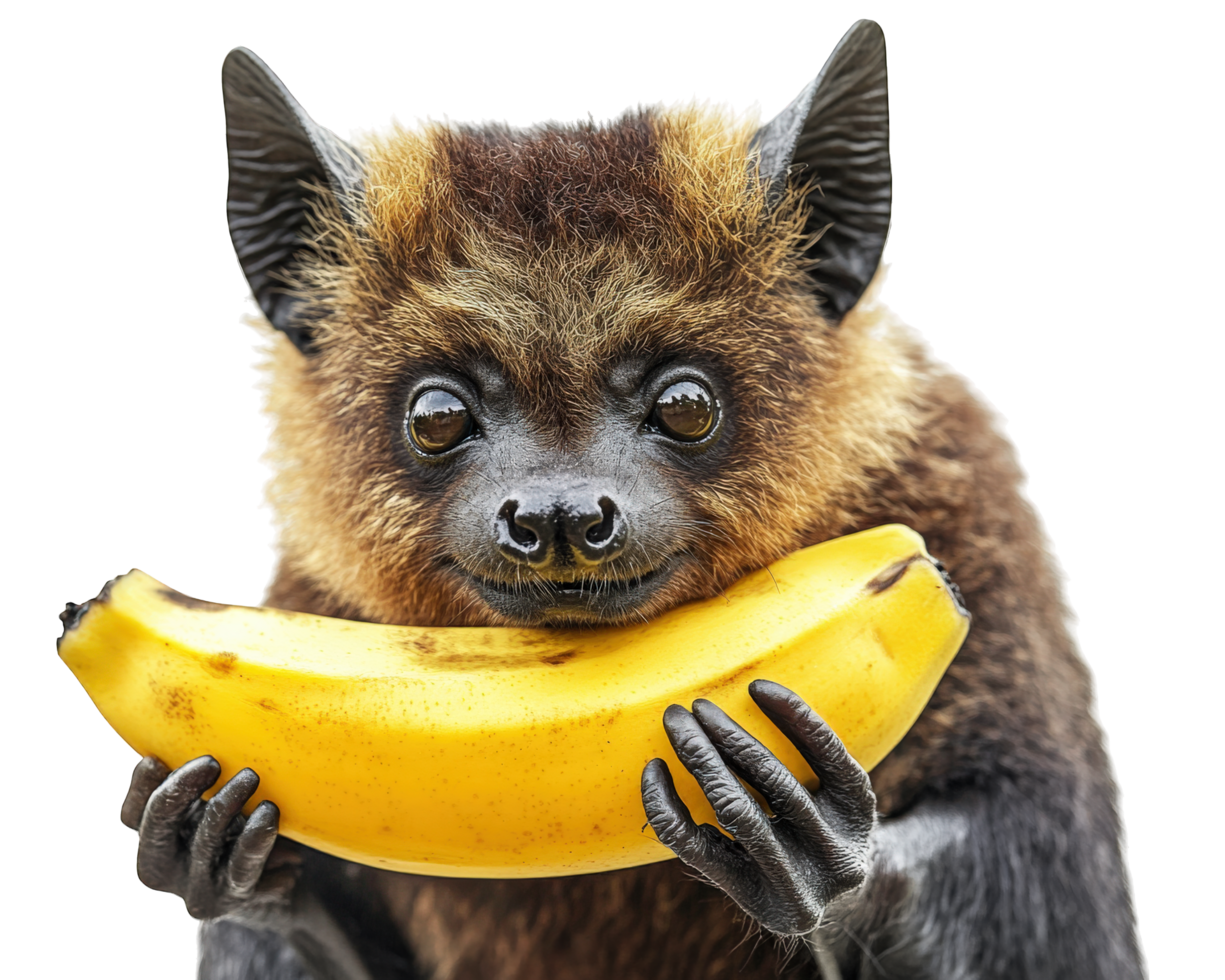 A bat eating a banana 59042072 PNG