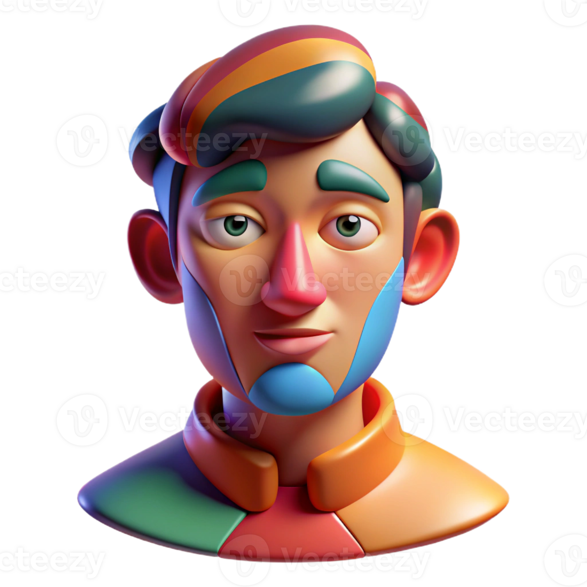 Dramatic Minimalist An Abstract Interpretation Of A Human Face Using Distorted Shapes And Bold