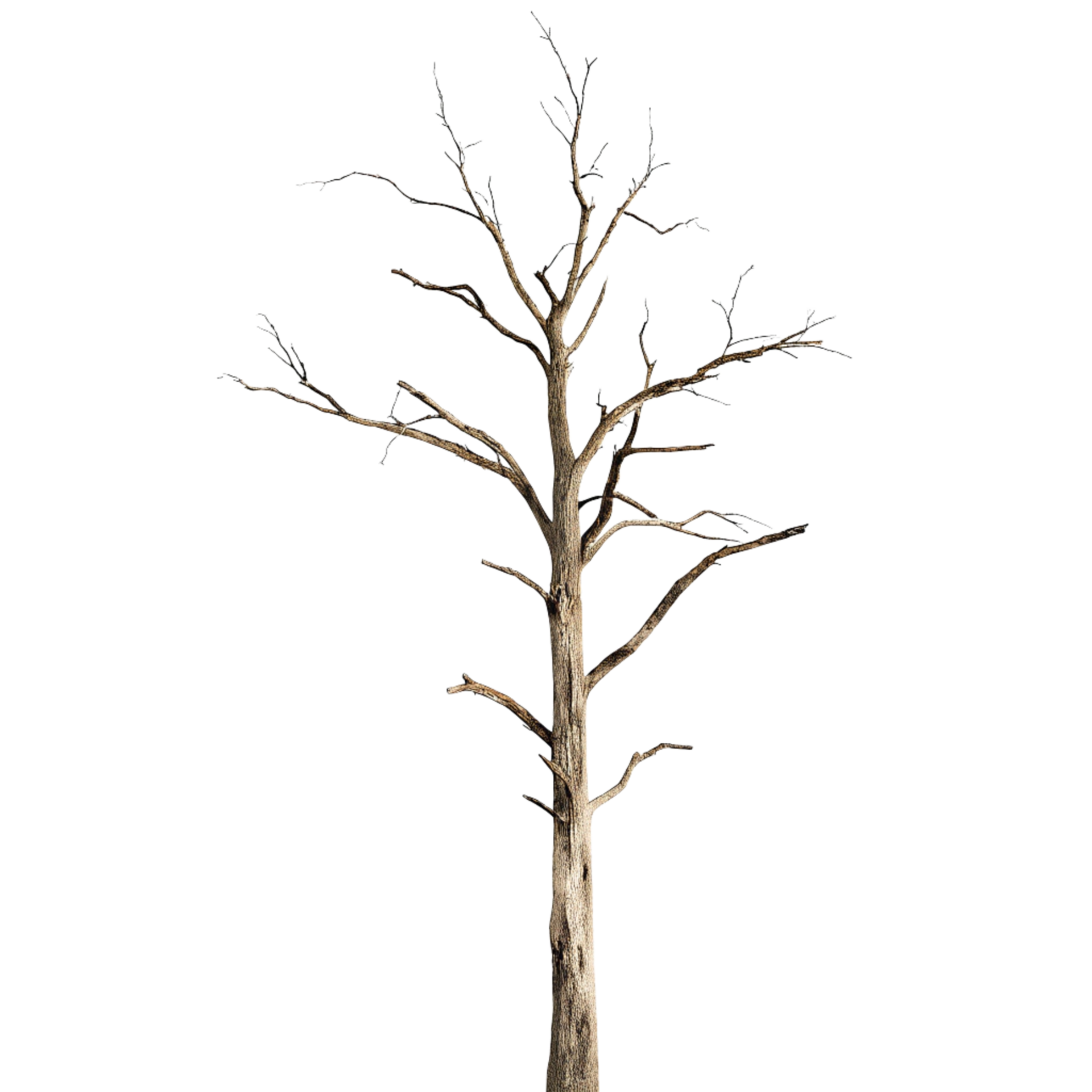A Tall Dead Tree Isolated on Black Background a Single Bare Tree without Leaves 59047180 PNG
