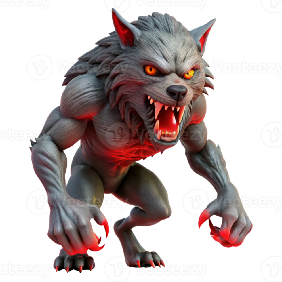 beautiful rustic A Fierce Werewolf with Glowing Red Eyes high resolution 59050605 PNG