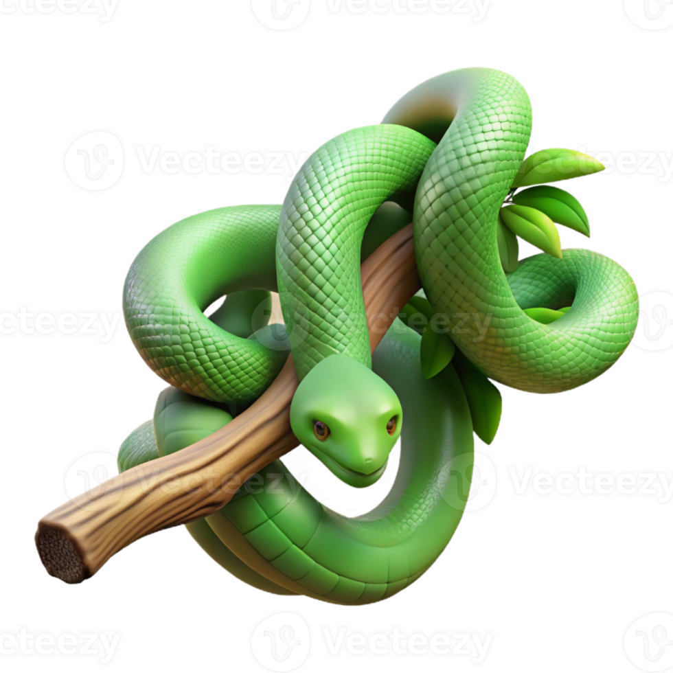 wonderful modern A Slithering Snake Coiled Around a Tree detailed ...