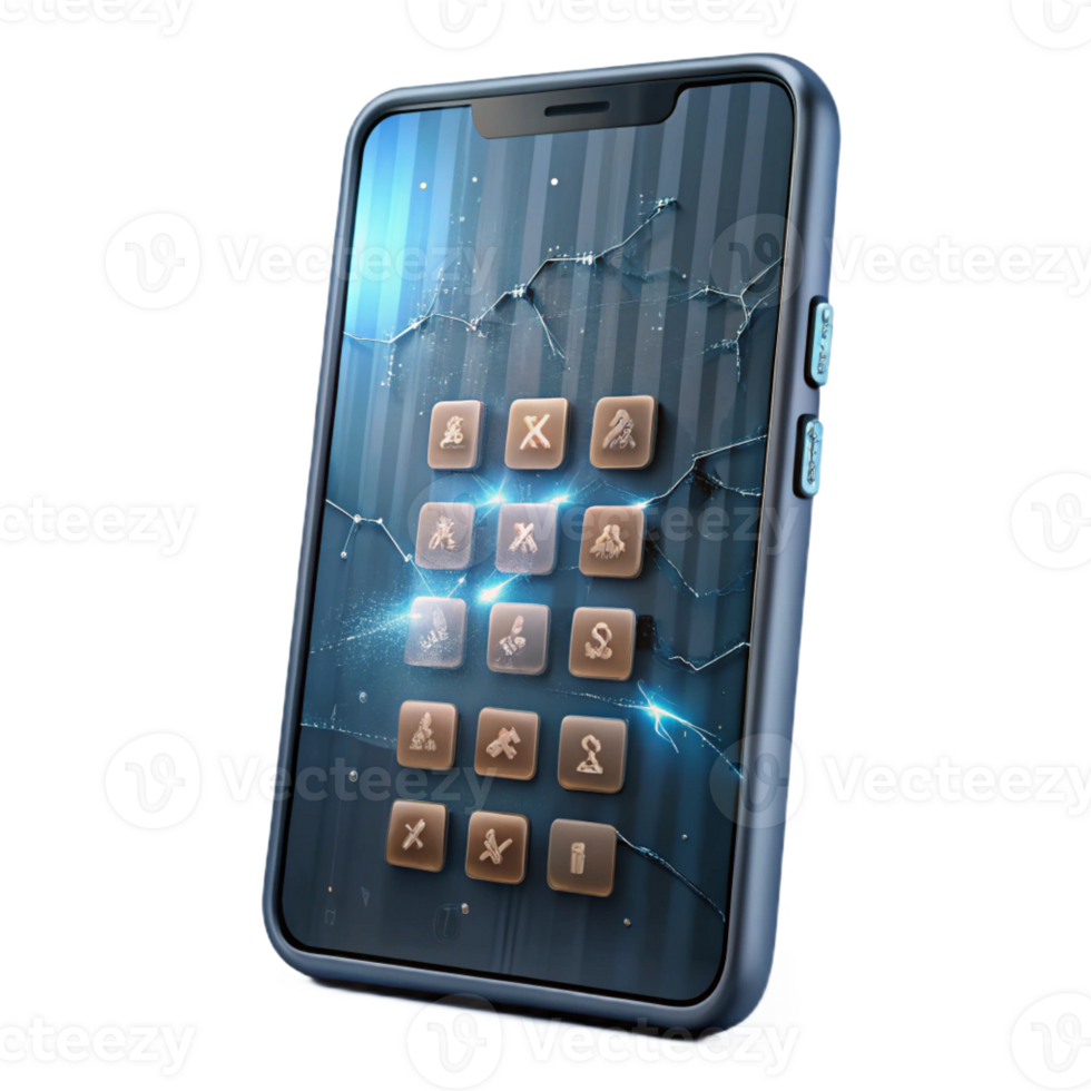 magnificent minimalist A cracked smartphone screen displaying a binary ... magnificent minimalist A cracked smartphone screen displaying a binary ...