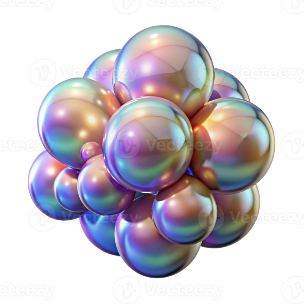 extraordinary abstract A cluster of iridescent bubbles floating in a dark void, with a ...