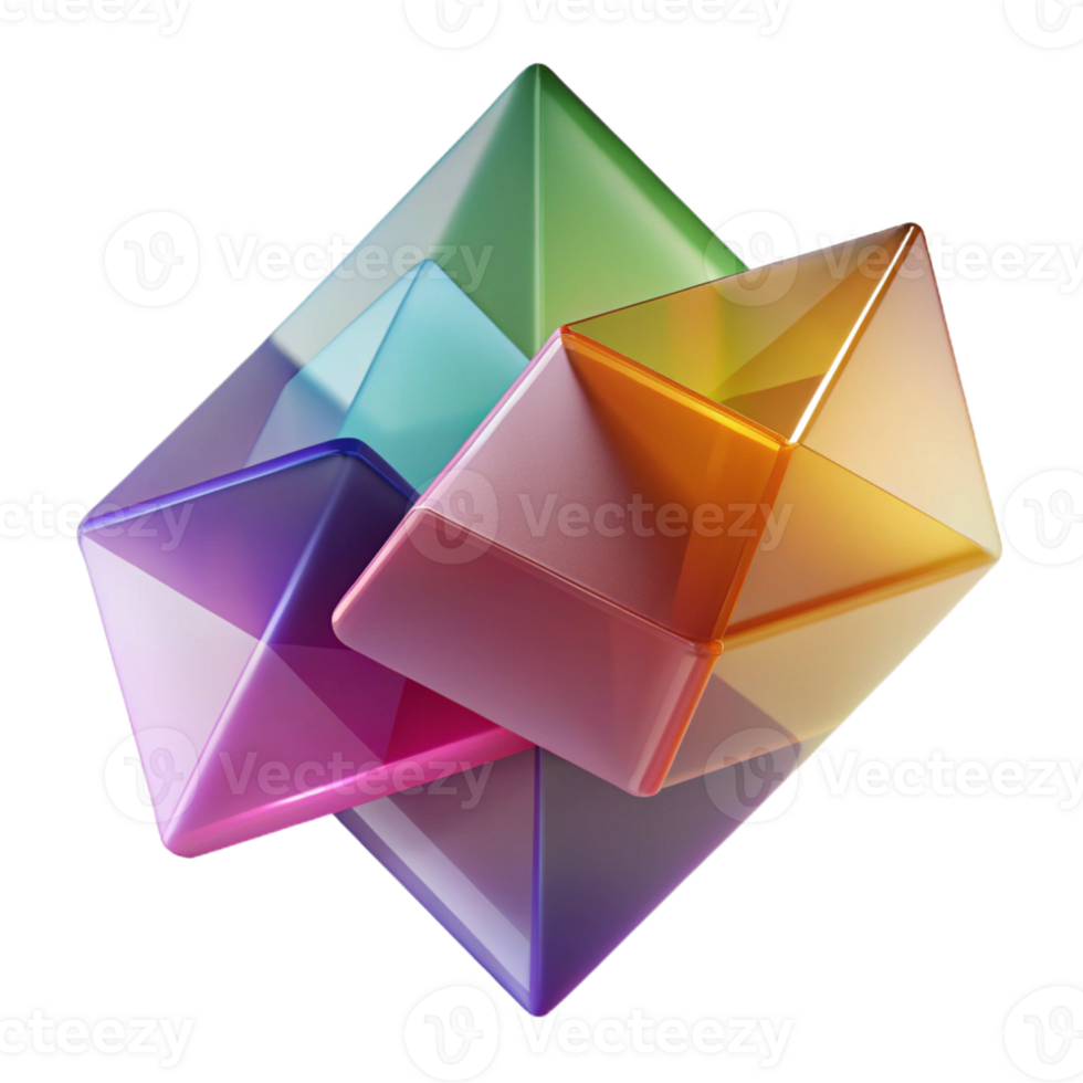 Vibrant Abstract A Series Of Overlapping Translucent Colored Planes Creating A Sense Of Depth