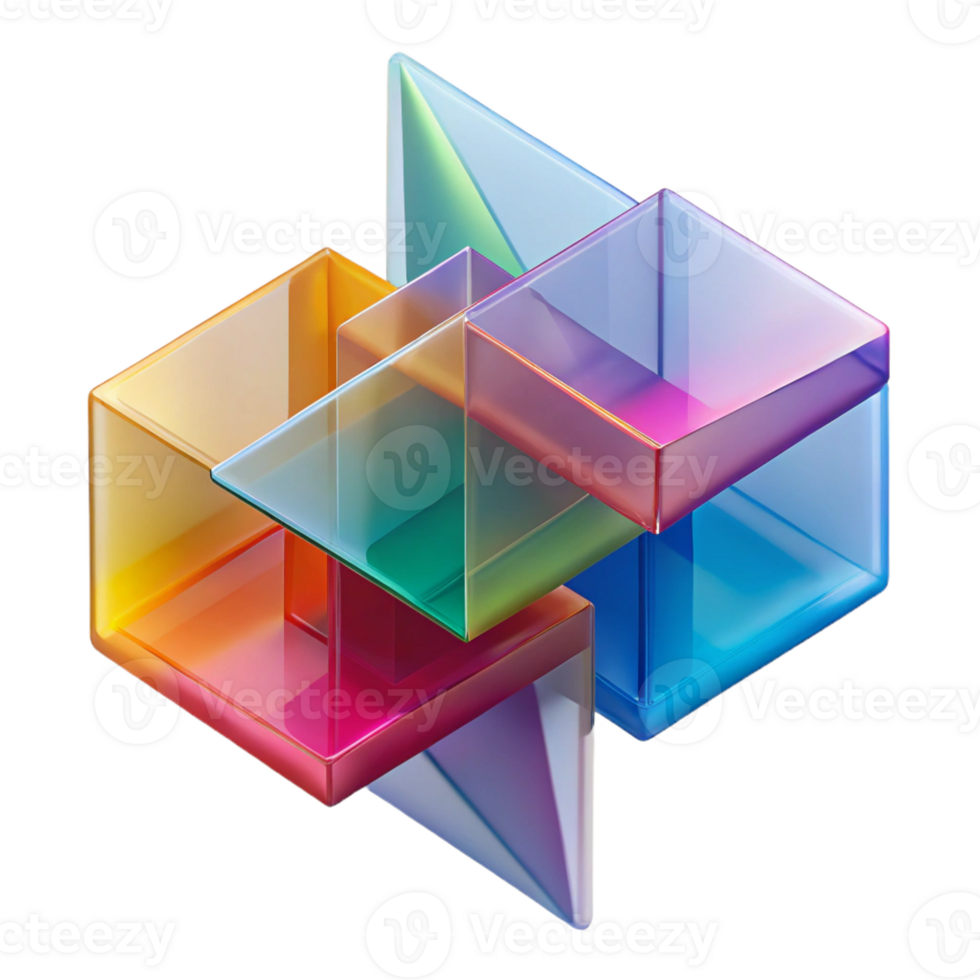 Elegant Abstract A Series Of Overlapping Translucent Colored Planes Creating A Sense Of Depth