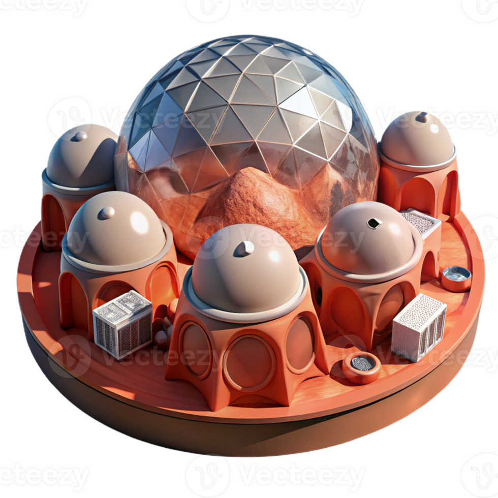 stunning classic Mars Colony Geodesic Domes Red Martian high quality 59059725 PNG