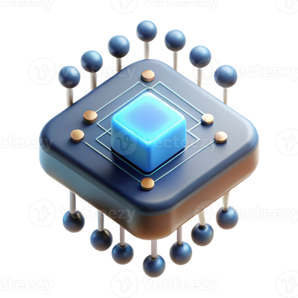 Vibrant Abstract A Single Levitating Microchip Emitting Binary Code