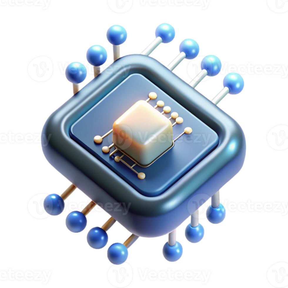 Elegant Vintage A Single Levitating Microchip Emitting Binary Code
