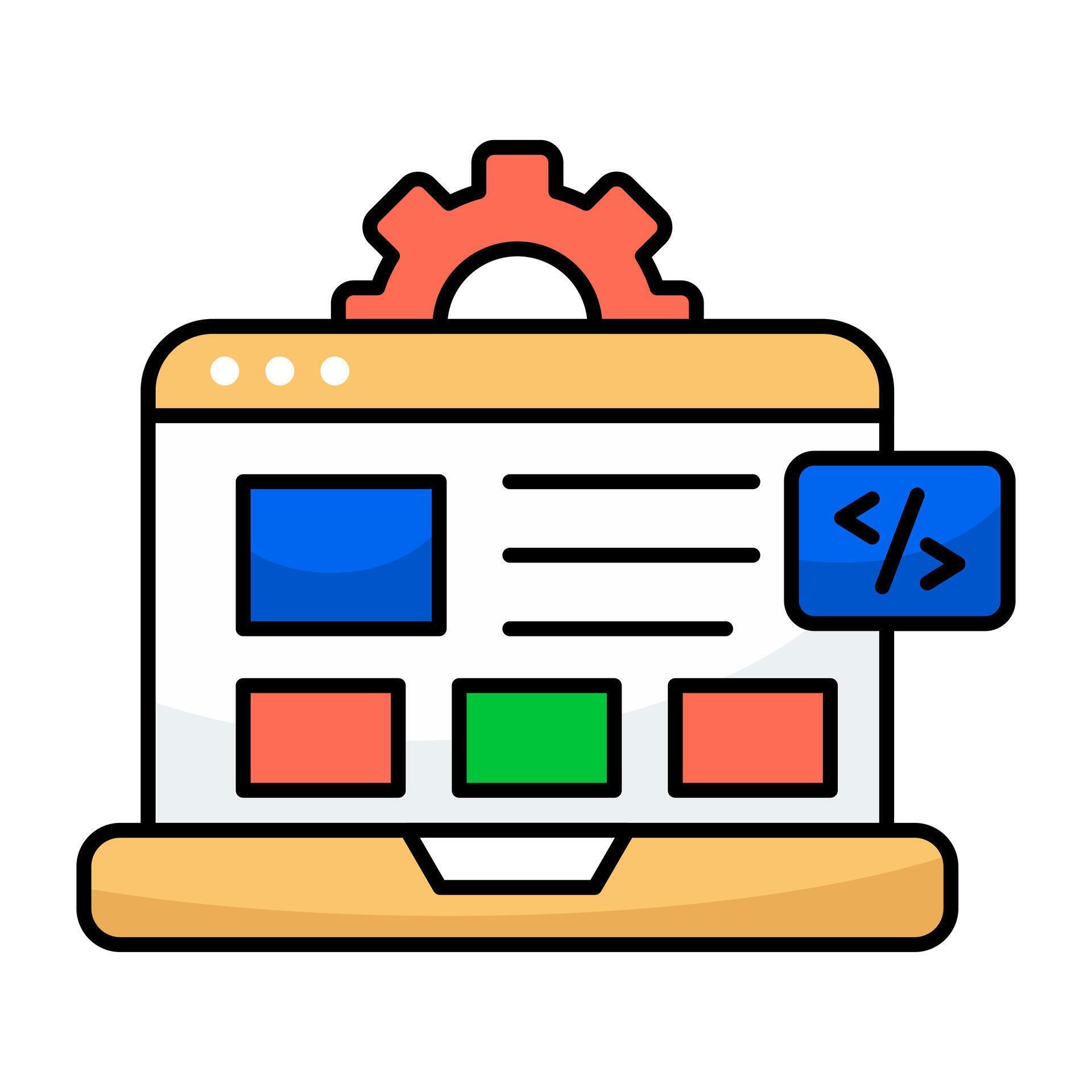 Unique design flat icon of web coding 59089407 Vector Art at Vecteezy