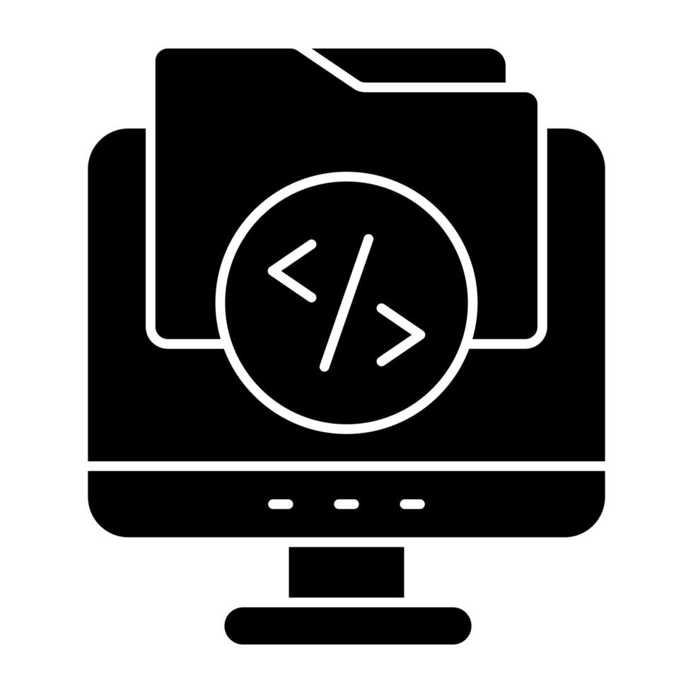 An solid icon design of coding folder 59089869 Vector Art at Vecteezy