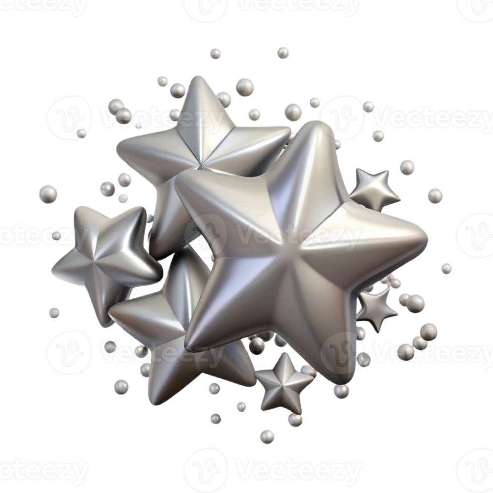 dramatic vintage Silver Stars Confetti Anniversary Sparkle Cutout 59098771 PNG