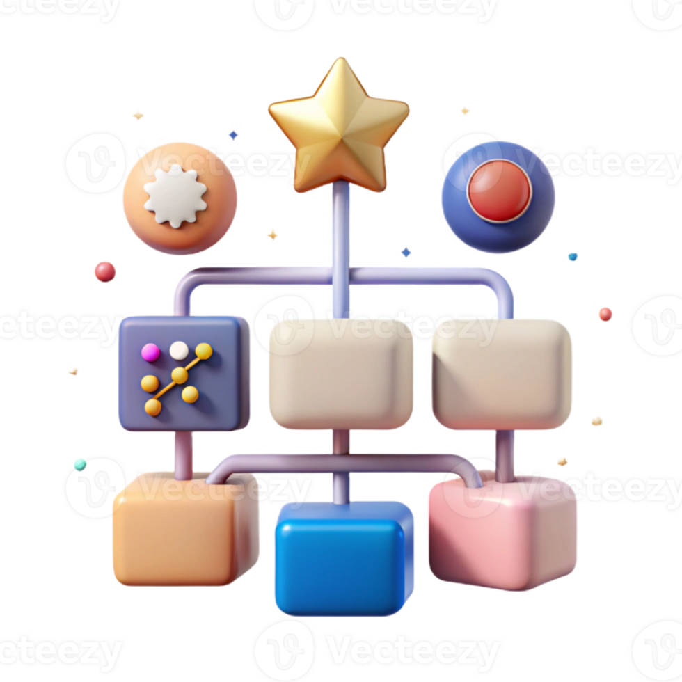 serene abstract Flowchart Diagram Isolated for Process Visualization premium 59105792 PNG