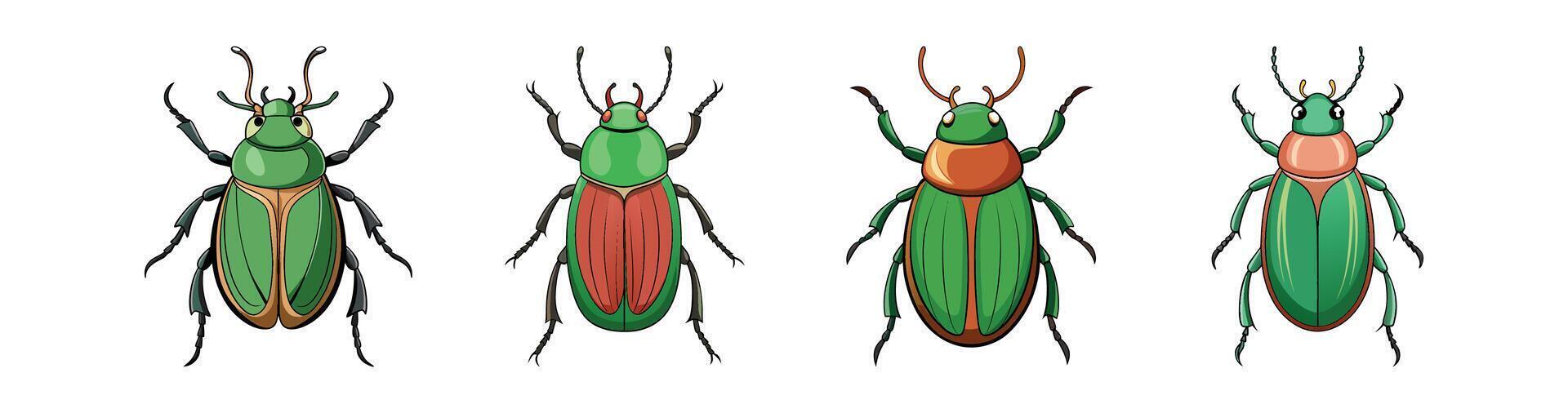 colección de realista Rosa escarabajo vistoso ilustración. ilustración de insectos animal ...