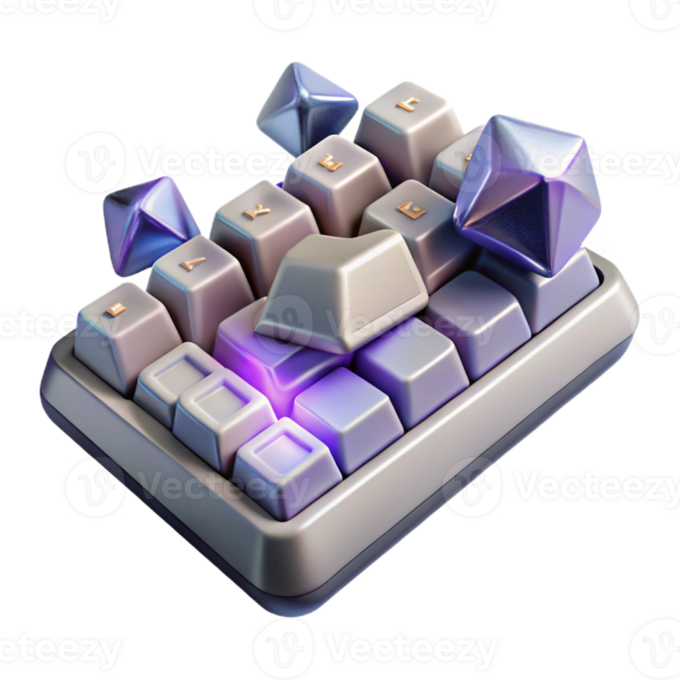 beautiful contemporary Aluminum Keyboard Keys Isolated for Ui Design 59112408 PNG