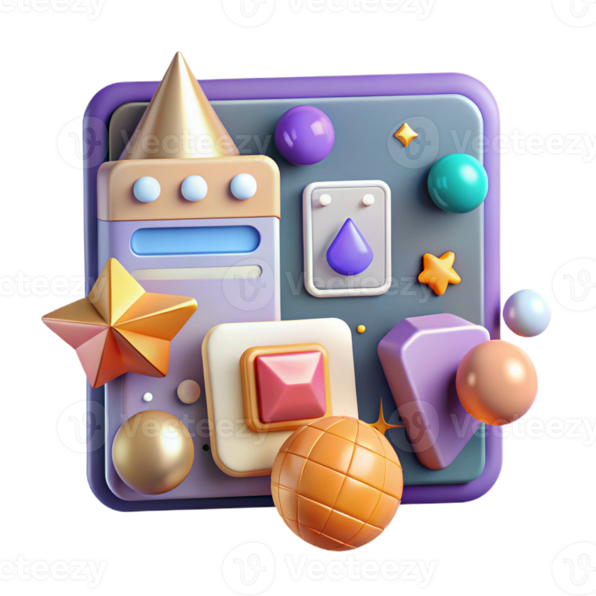 Vibrant Rustic App Interface Ui Elements Cutout For Mobile Applications