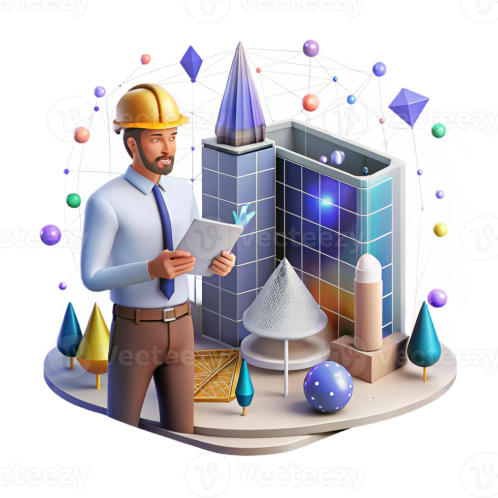 dramatic classic Architect Designing Building Blueprint Transparent ...