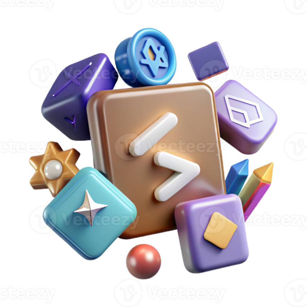 Beautiful Contemporary Coding Icons Cutout For Programming Or Software