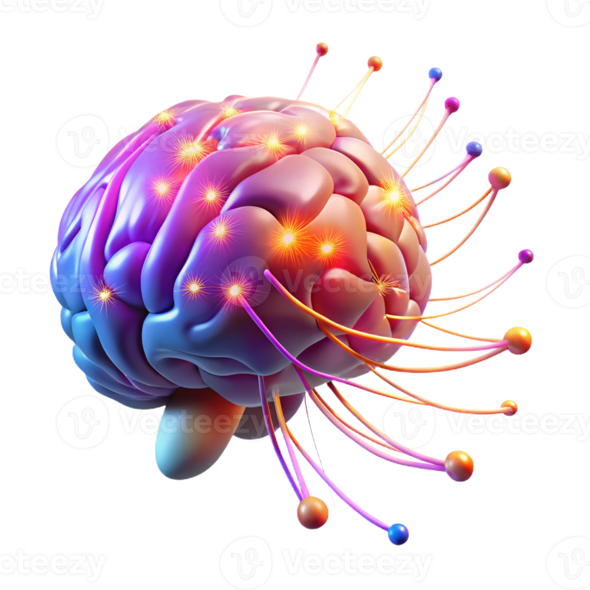 Impressive Minimalist A Digital Representation Of A Human Brain Interconnected Neurons Firing