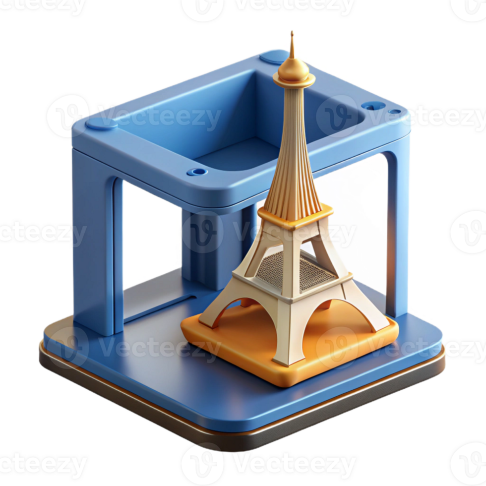 Magnificent Classic A 3d Printer Creating A Miniature Replica Of The Eiffel Tower Layer By