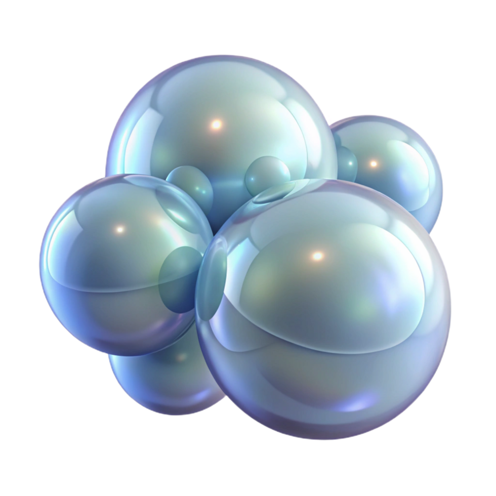 Magnificent Contemporary Interlocking Translucent Orbs Of Varying Sizes Reflecting And