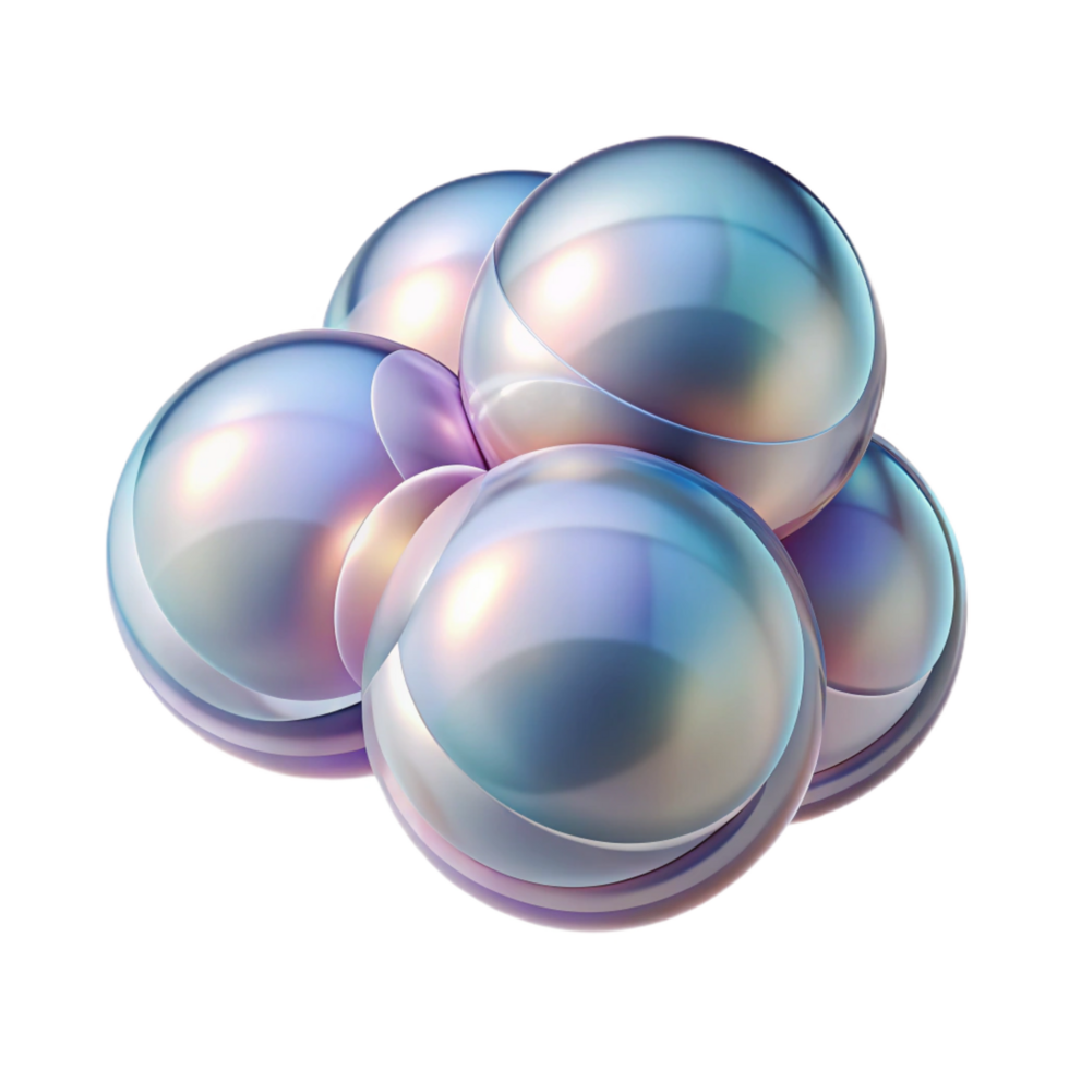 Magnificent Minimalist Interlocking Translucent Orbs Of Varying Sizes Reflecting And