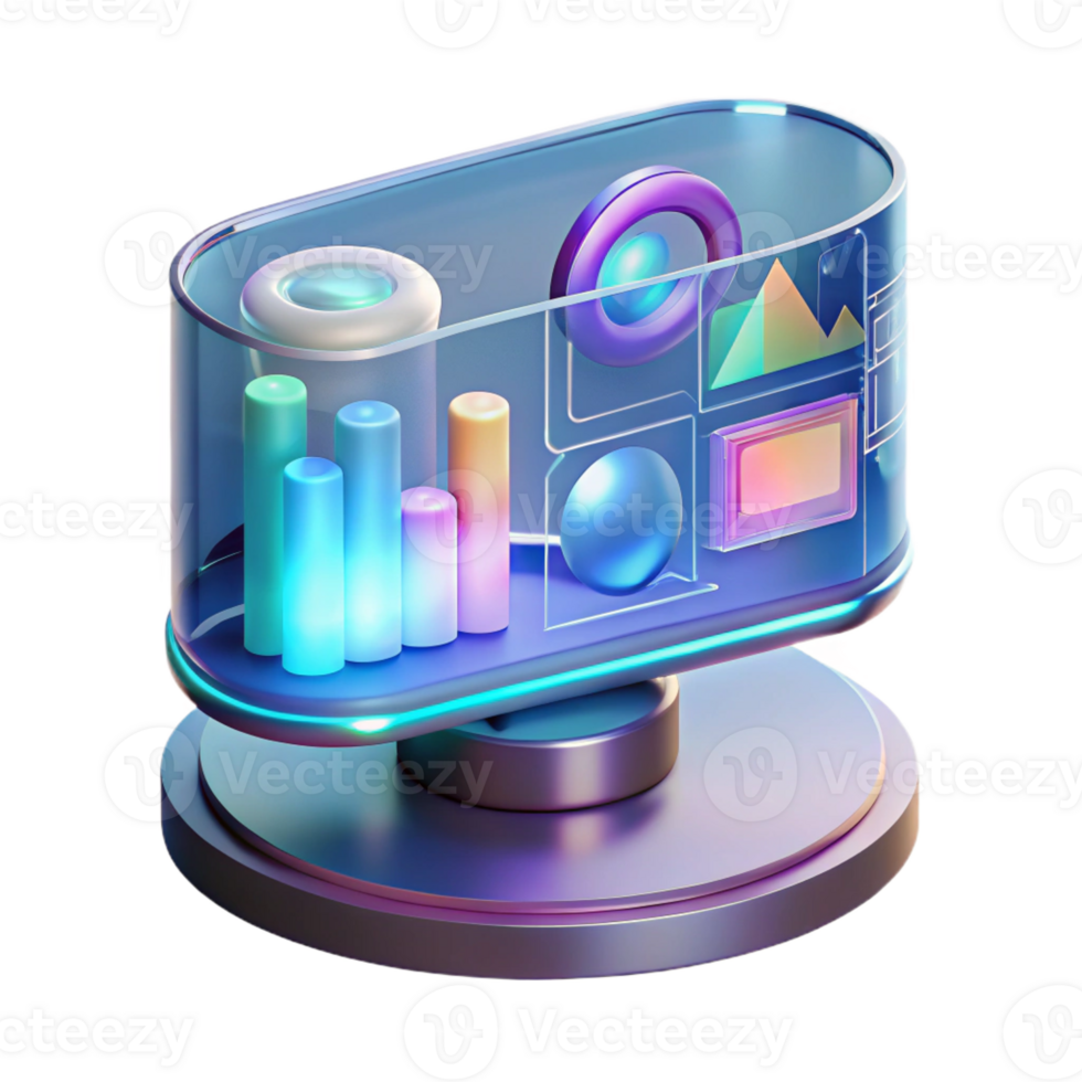 Beautiful Rustic Holographic Interface Display, Complex Data 