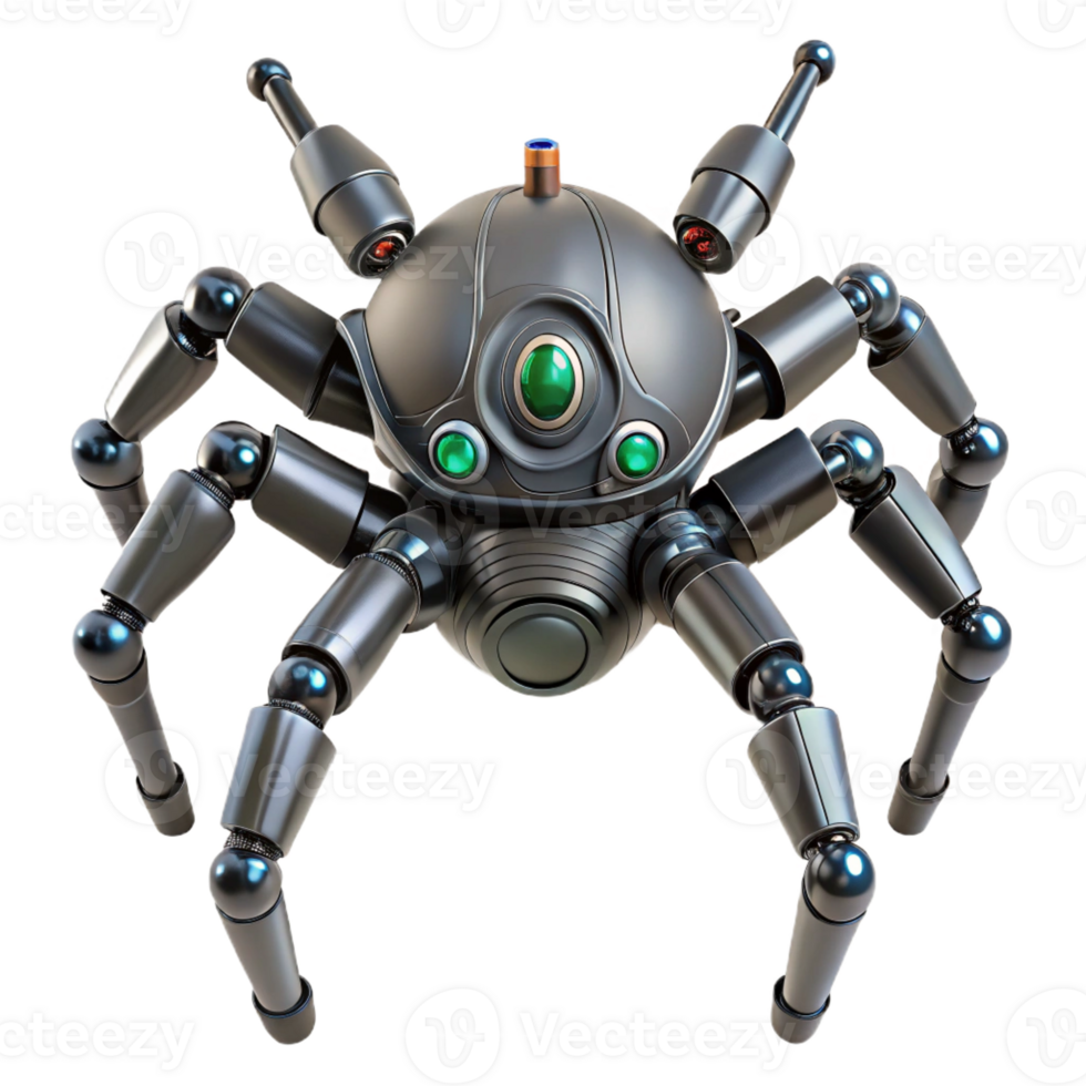 dramatic creative Robotic spider with multiple legs and sensors 4K 59132458 PNG