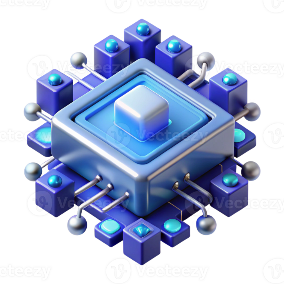 Elegant Creative A Quantum Computer Processing Complex Data Cool Blue