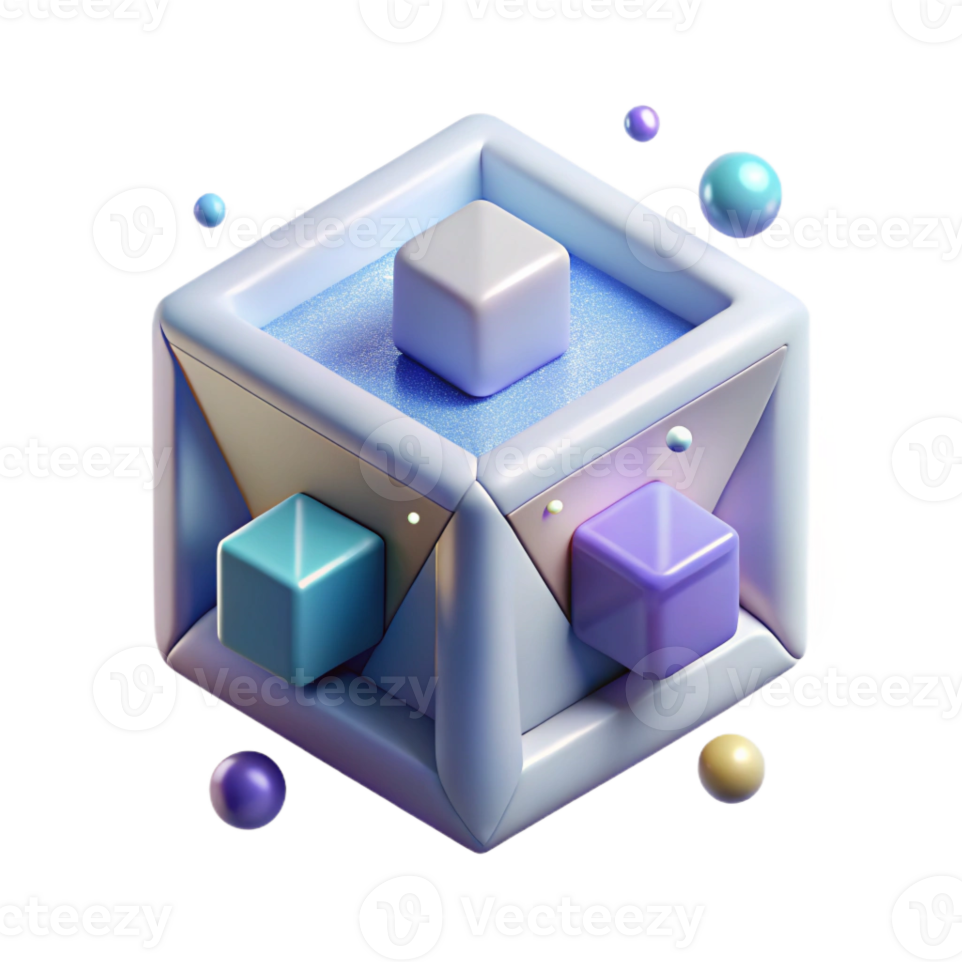 Beautiful Creative Isometric Data Cube Visualization Cutout For