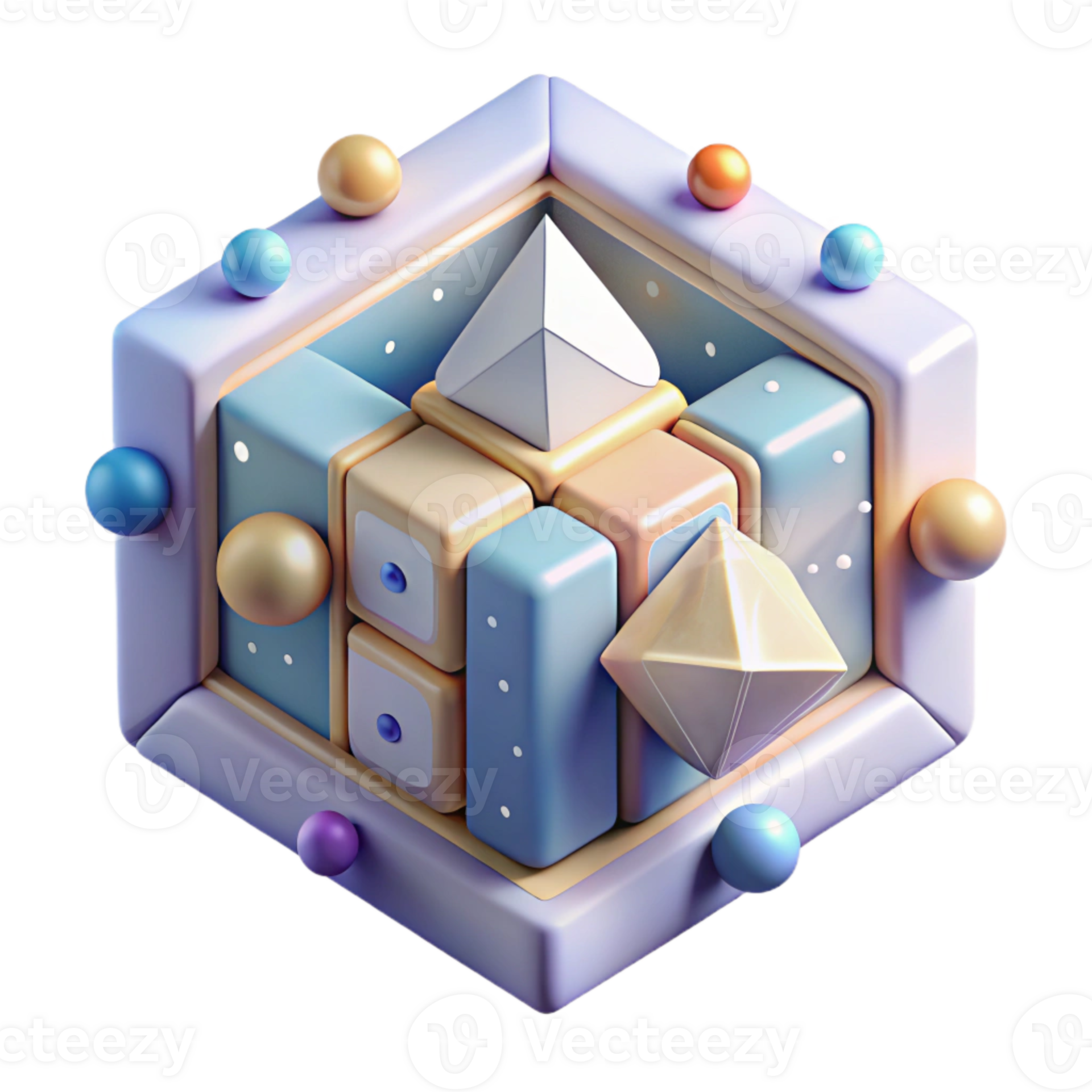 Extraordinary Rustic Isometric Data Cube Visualization Cutout For