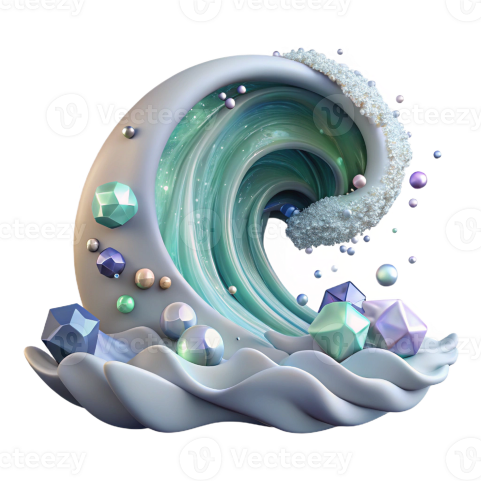 beautiful contemporary Ocean Wave Front View Transparent for Impactful ...