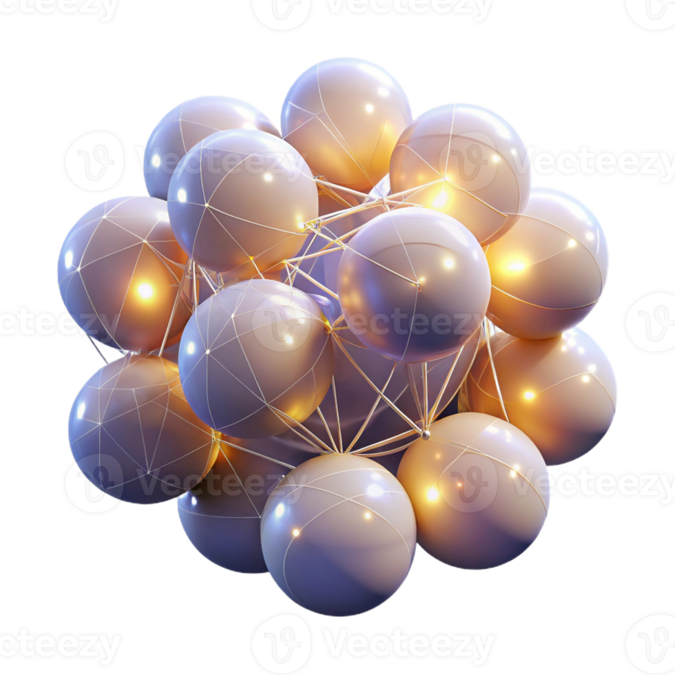 wonderful creative A cluster of glowing, translucent orbs connected by thin, ethereal threads ...