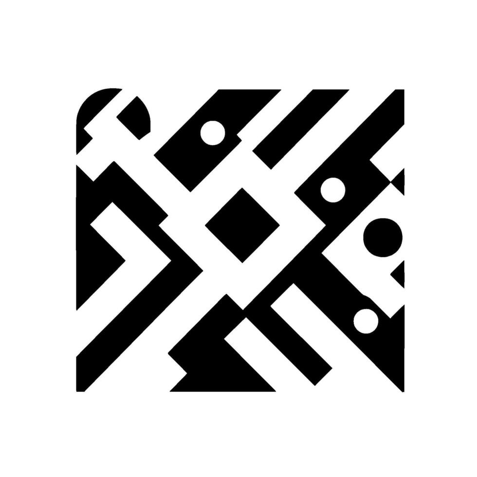 Geometric Abstract Composition In Black And White Featuring