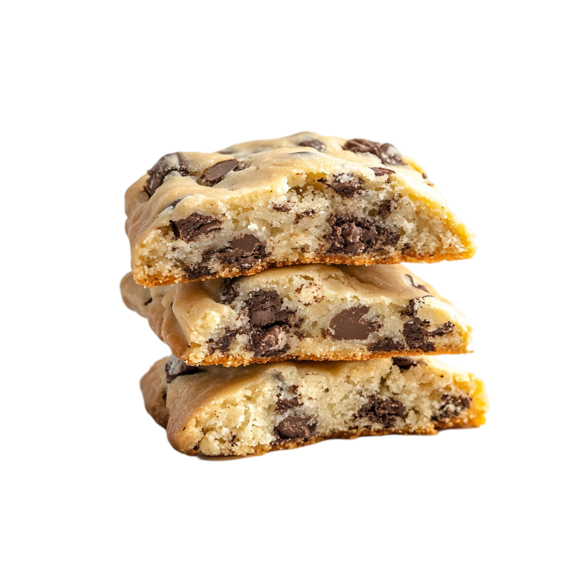 Delicious chocolate chip cookies stack dessert bakery isolated on ... Delicious chocolate chip cookies stack dessert bakery isolated on ...