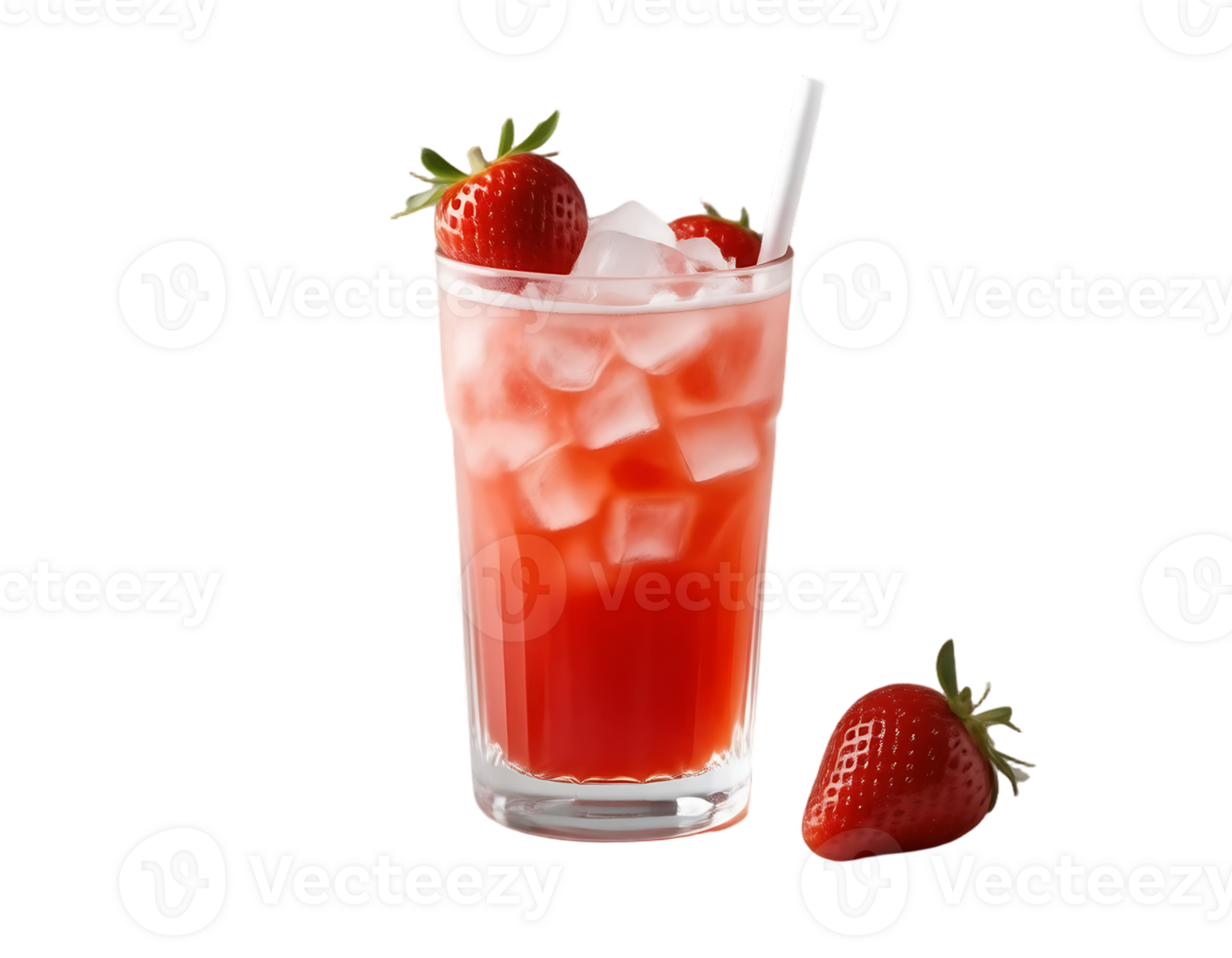Refreshing Strawberry Cocktail with Ice 59218926 PNG