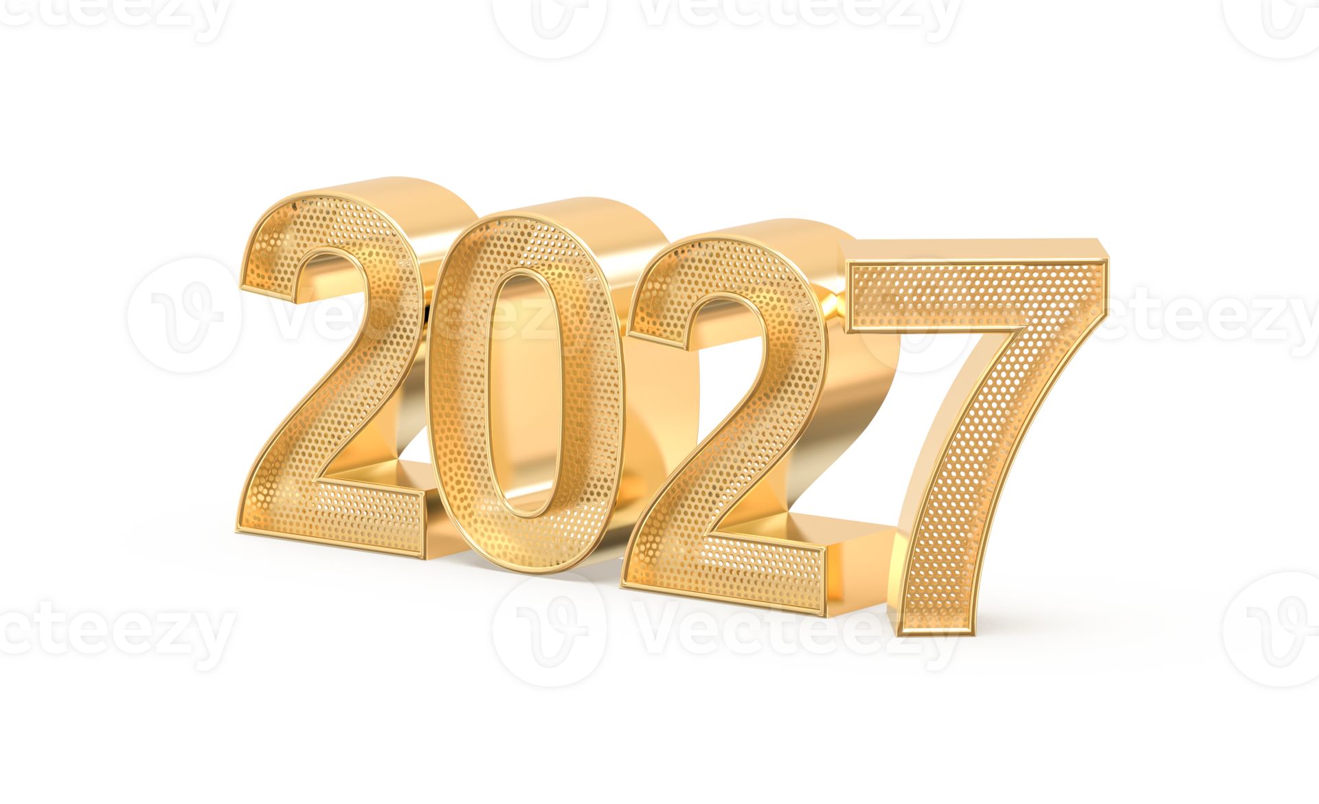 Happy New Year Number 2027 3D Gold 59227320 PNG