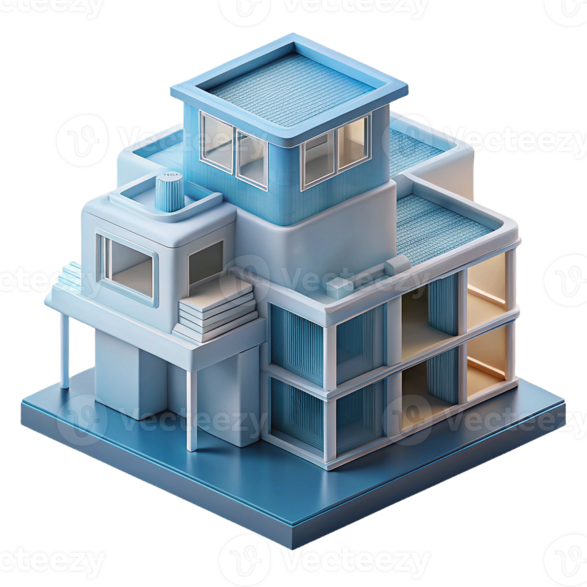 magnificent classic 3D-printed house, layered construction, complex ...