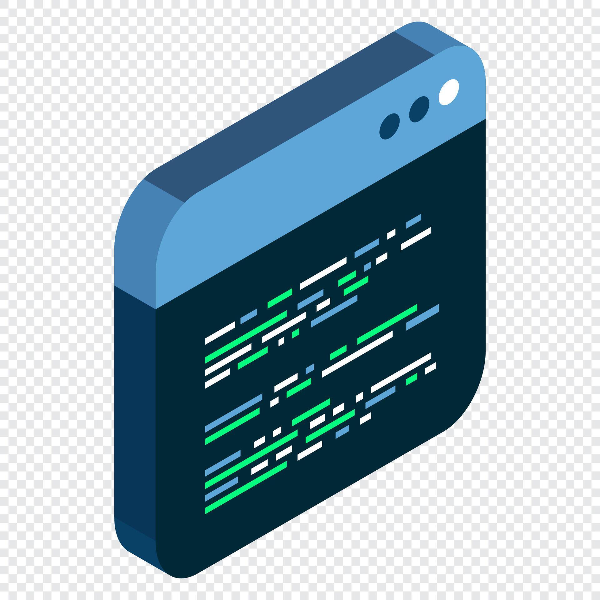 Source code isometric. Abstract programming language and program code on a screen. illustration ...