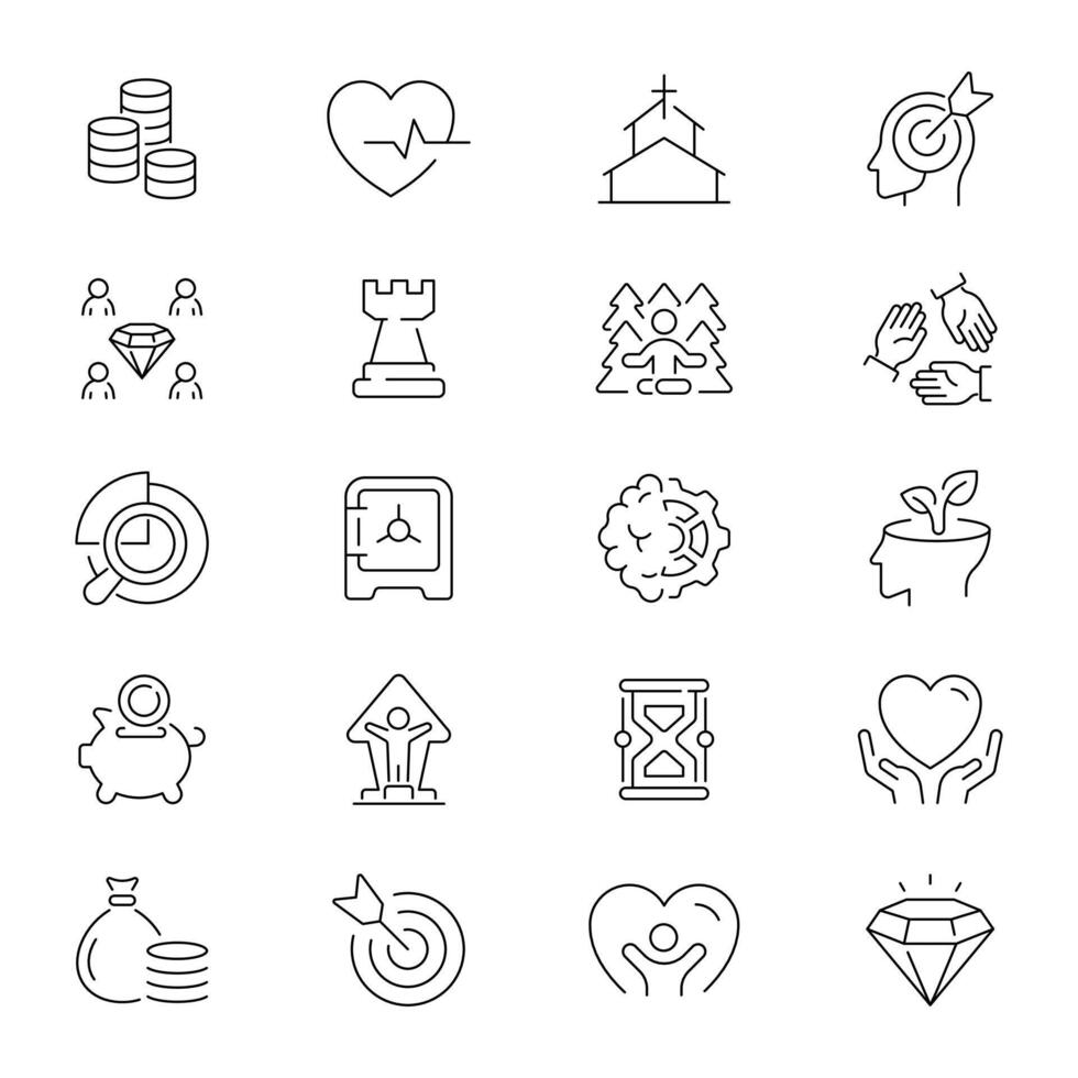 Core values icon set. Core value icons collection 59247974 Vector Art ...