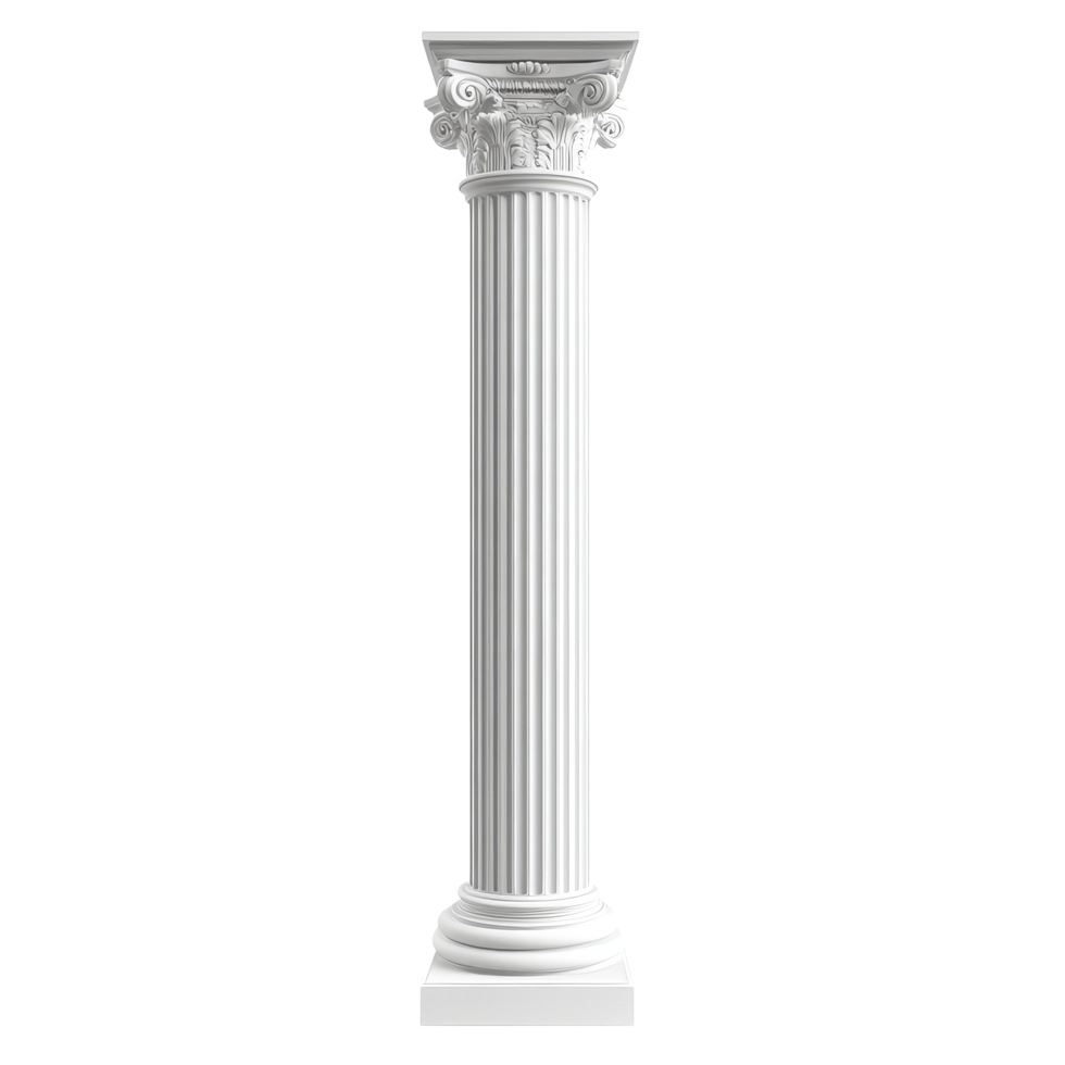 A classic transparent render of a Corinthian column isolated on a ... A classic transparent render of a Corinthian column isolated on a ...